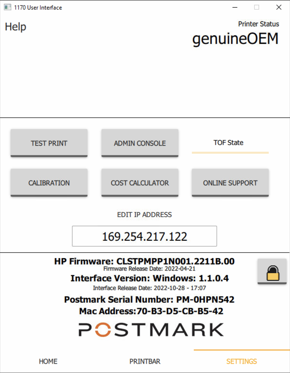 2.5 (1170) Calibration & Print Adjustments – Postmark