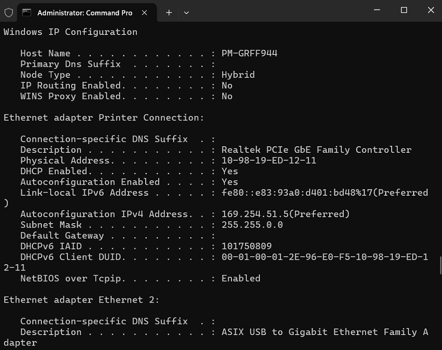2.4 (1170) Network Setup – Postmark